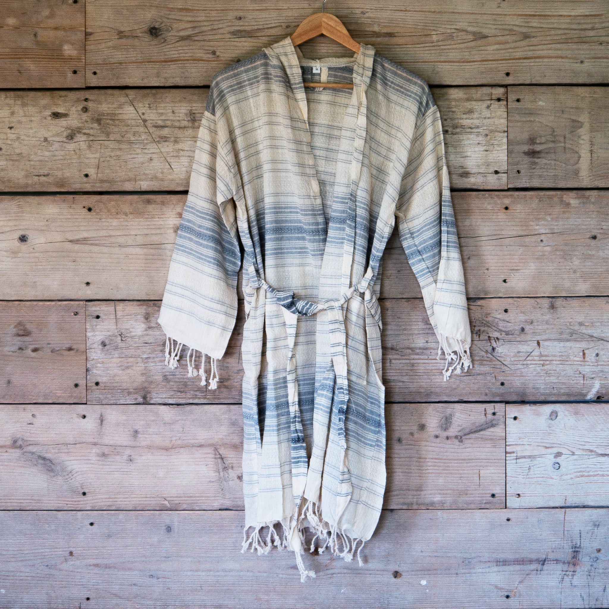 Traditional Turkish Hammam Robe - Grey/Cream– Yellow Gorse